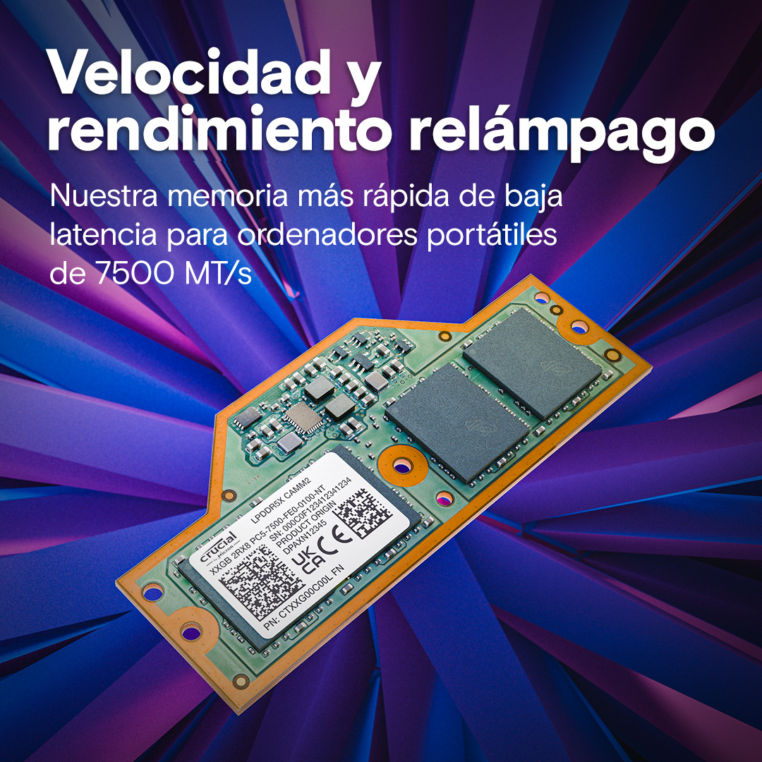 Crucial 32GB LPCAMM2 LPDDR5X- 7500 memory | CT64G75C2LP5XG | Crucial MX