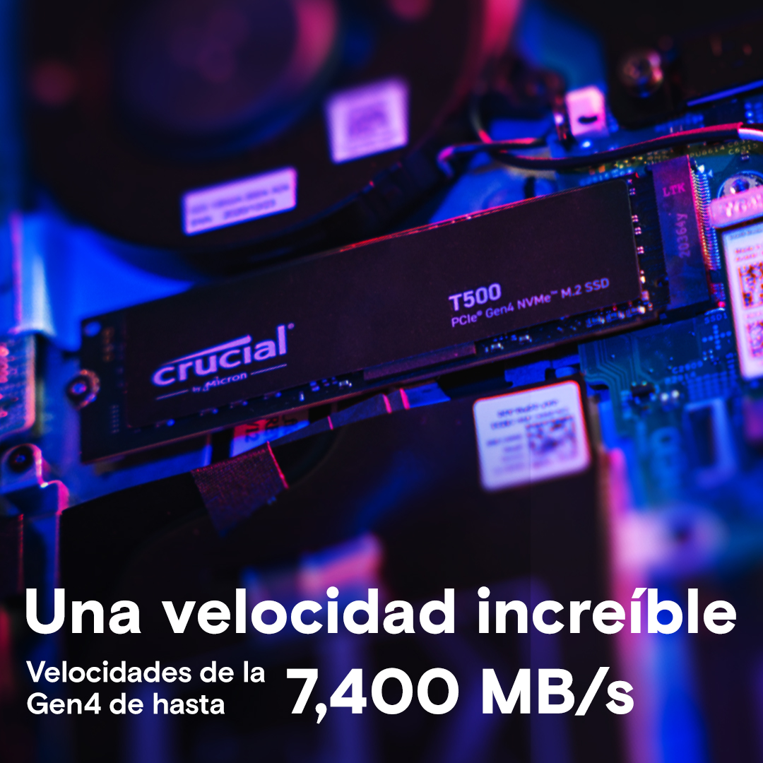 Crucial T500 1TB PCIe Gen4 NVMe M.2 SSD | CT1000T500SSD8 | Crucial ES