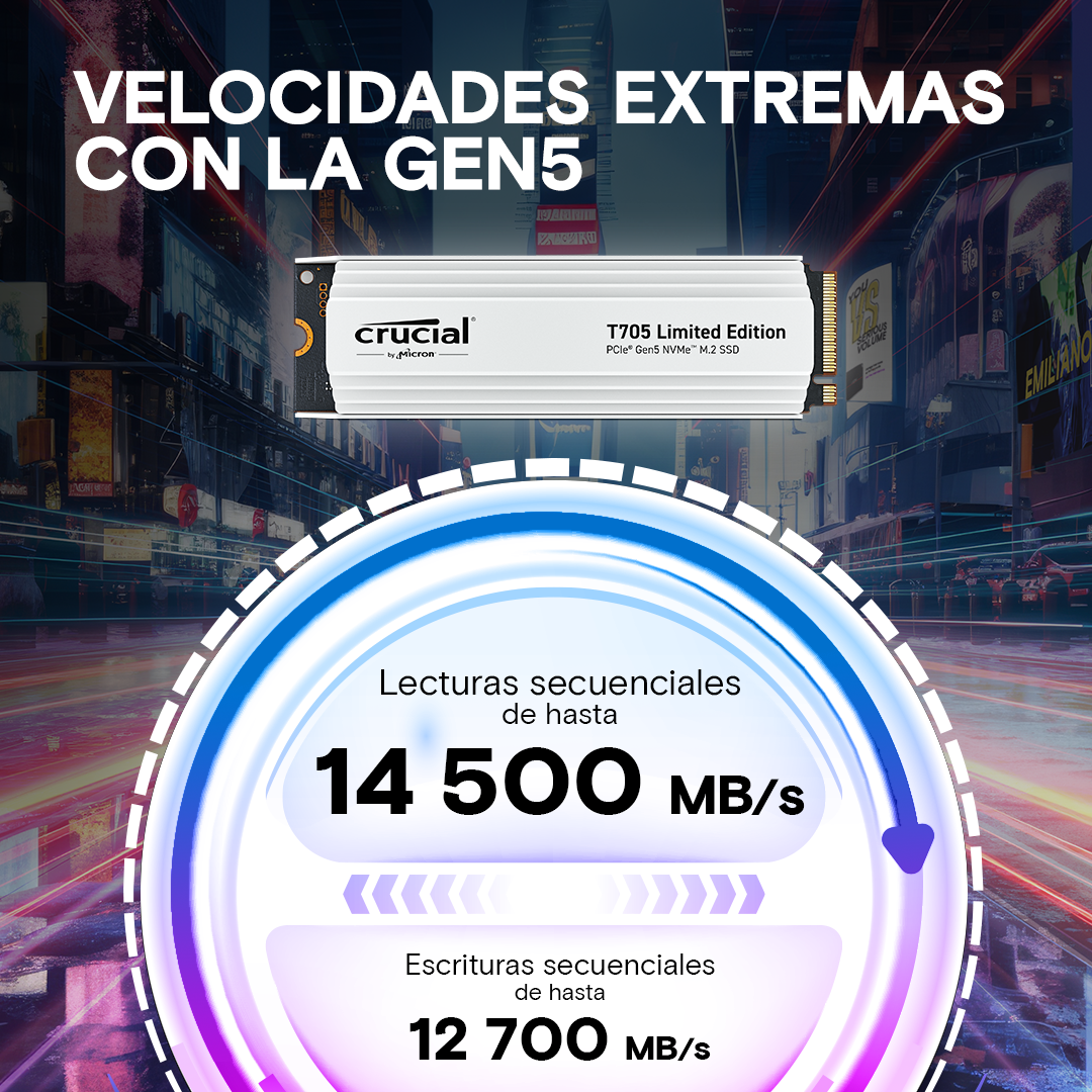 Crucial T705 PCIe 5.0 NVMe M.2 SSD with limited edition white heatsink ...